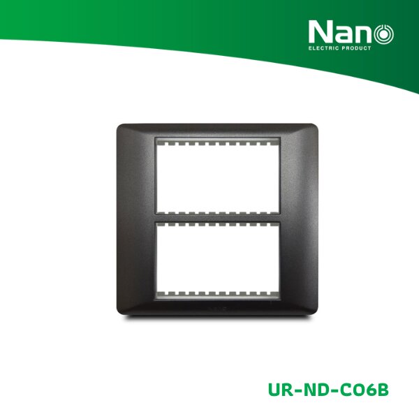 NANO แผงหน้ากากขอบมน ขนาด 6 ช่อง Nordic series สีดำ (1 ชิ้น/กล่อง) รุ่น UR-ND-C06B - NANO ...