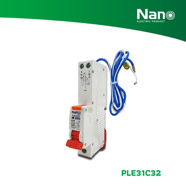 NANO เซอร์กิตเบรกเกอร์กันดูด NANO PLUS 1P+N 32A 6kA (1 ชิ้น/กล่อง) รุ่น ...