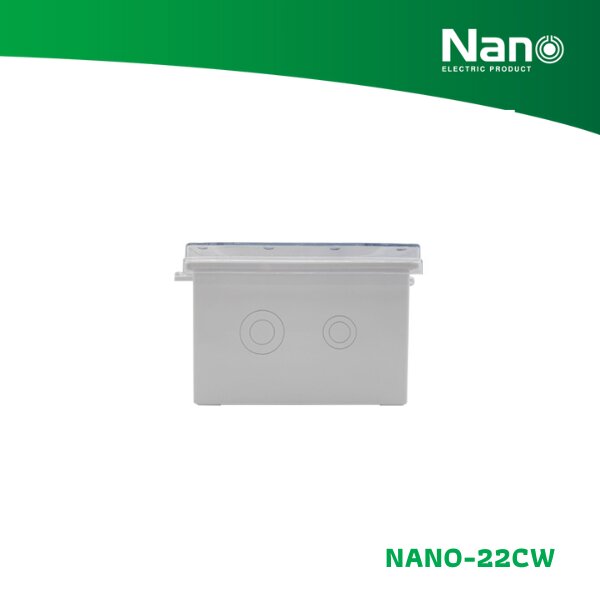NANO ตู้กันน้ำพลาสติก ขนาด 8.5x9.5x5" สีขาว(ฝาใส) (10 ชิ้น/กล่อง) รุ่น NANO-22CW - NANO ELECTRIC ...