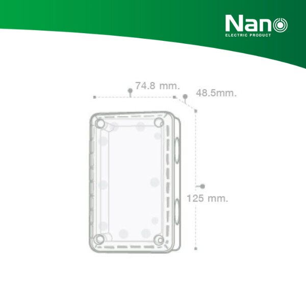 NANO กล่องกันน้ำ ขนาด 2x4x2" สีเทา(ฝาใส) (60 ชิ้น/กล่อง) รุ่น NANO ...