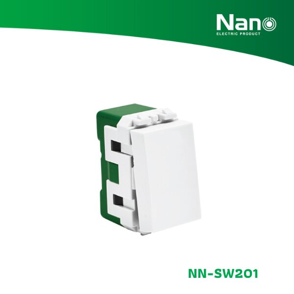 NANO สวิตซ์ 2 ทาง ขนาด 1 ช่อง Classic series สีขาว (1 ชิ้น/กล่อง, 20 ...