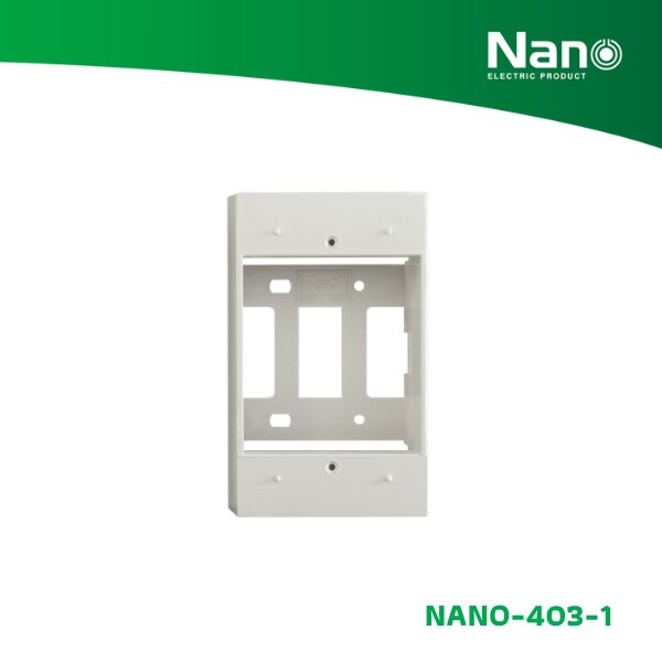 NANO กล่องลอยขอบเหลี่ยม ขนาด 2x4x1.5" สีขาว (50 ชิ้น/กล่อง) รุ่น NANO-403-1 - NANO ELECTRIC PRODUCT