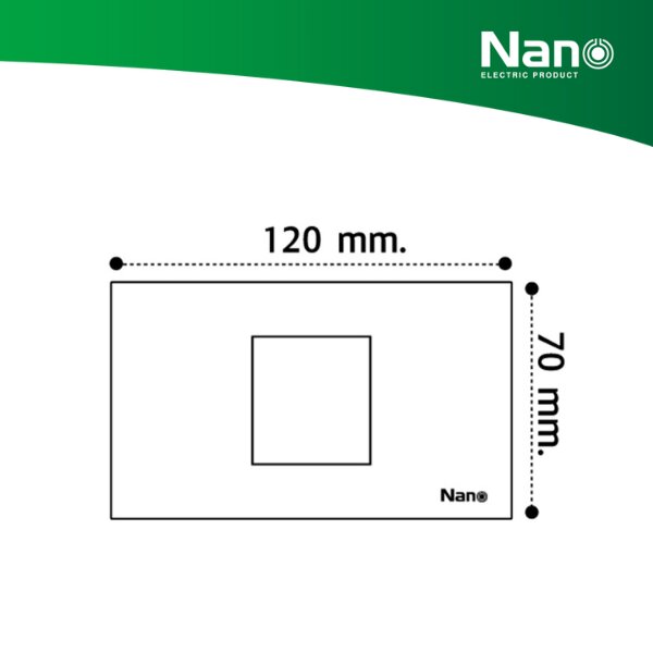 NANO หน้ากากขอบเหลี่ยม 2x4 นิ้ว 2 ช่องกลาง Classic series สีขาว (80 ชิ้น/กล่อง) รุ่น NANO-400-5 ...