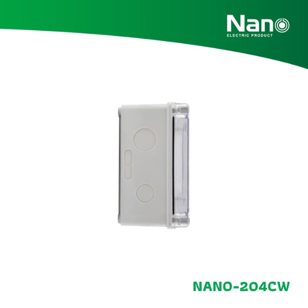 NANO กล่องกันน้ำ ขนาด 6x6x3.3" สีขาว(ฝาใส) (30 ชิ้น/กล่อง) รุ่น NANO-204CW - NANO ELECTRIC PRODUCT