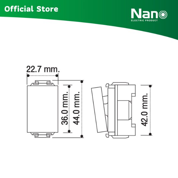 NANO สวิตช์ 4 ทาง ขนาด 1 ช่อง Classic series สีขาว (1 ชิ้น/กล่อง, 20 ชิ้น/กล่อง) รุ่น NN-SW401 ...