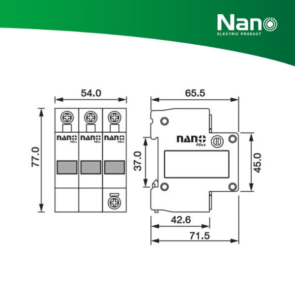 NANO อุปกรณ์ป้องกันฟ้าผ่า NANO PLUS ป้องกันไฟกระชาก 3P 10-20 kA (1 ชิ้น ...