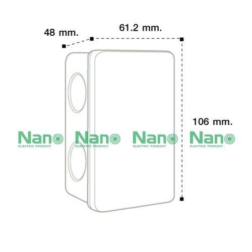 กล่องพักสายแบบมิล NANO 2x4" สีขาว (50 ชิ้น / กล่อง) NANO-24M - NANO ELECTRIC PRODUCT