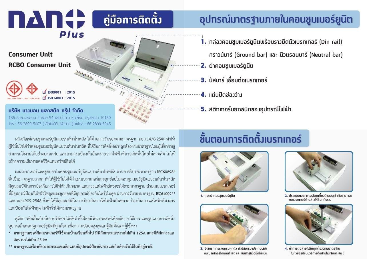 NANO ตู้คอนซูมเมอร์ยูนิต NANO PLUS เมน + 11 ช่อง (พร้อม MCB + ลูกย่อย ...