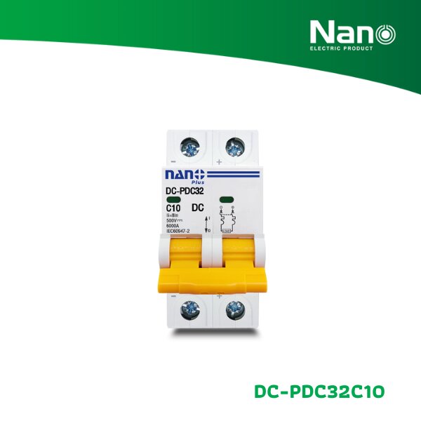 NANO เซอร์กิตเบรกเกอร์ NANO PLUS 6kA DC 2P 500V (1 ชิ้น/กล่อง) รุ่น DC ...