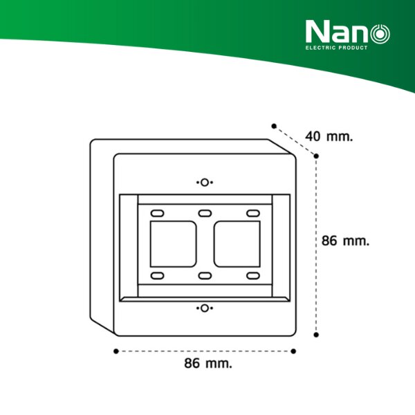 NANO กล่องลอยขอบเหลี่ยมจตุรัส ขนาด 86x86 มิล Classis series สีดำ (1 ...