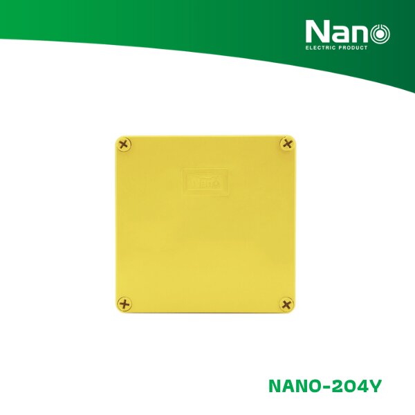 NANO กล่องกันน้ำ ขนาด 6x6x3.3" สีเหลือง (30 ชิ้น/กล่อง) รุ่น NANO-204Y - NANO ELECTRIC PRODUCT