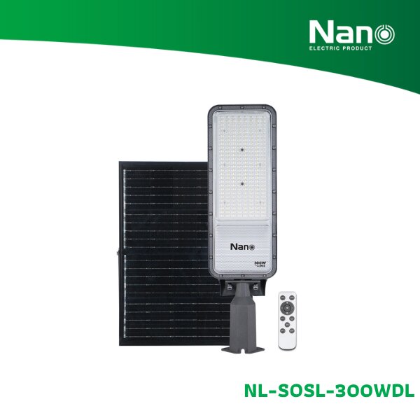 NANO Solar Street Light โคมไฟถนนโซล่าเซลล์+ชุดแขนติดตั้ง (พร้อมรีโมท ...