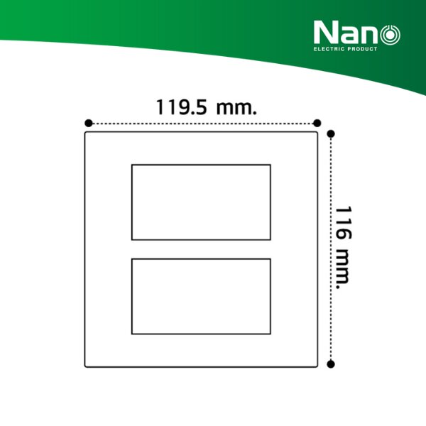 NANO หน้ากากขอบเหลี่ยม 4x4 นิ้ว 6 ช่อง Classic series สีขาว (80 ชิ้น/กล่อง) รุ่น NANO-400-6 ...