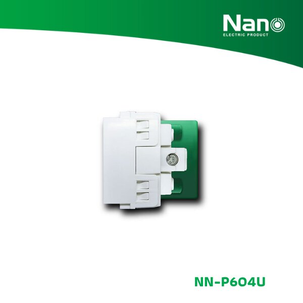 NANO เต้ารับคู่มีกราวน์ + ม่านนิรภัย + USB Type A + Type C Classic ...