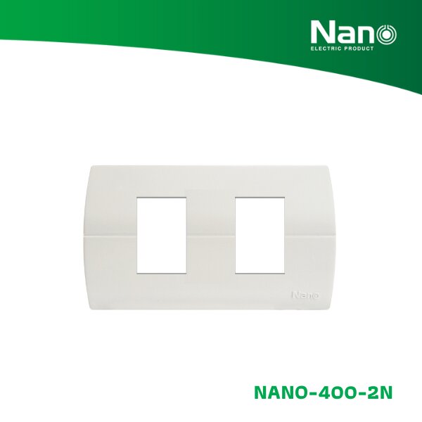 NANO หน้ากากขอบเหลี่ยมโค้ง 2x4 นิ้ว 2 ช่อง Classic series สีขาว (80 ชิ้น/กล่อง) รุ่น NANO-400-2N ...