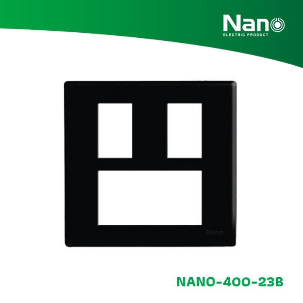 NANO หน้ากากขอบเหลี่ยม 4x4 นิ้ว 5 ช่อง Classic series สีดำ (80 ชิ้น/กล่อง) รุ่น NANO-400-23B ...