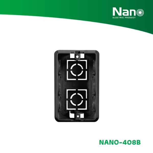 NANO บล็อคฝัง ขนาด 2x4" สีดำ (100 ชิ้น/กล่อง) รุ่น NANO-408B - NANO ELECTRIC PRODUCT