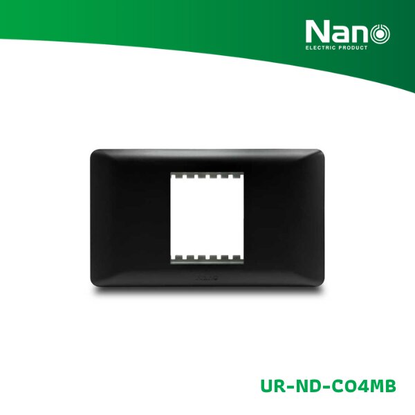 NANO แผงหน้ากากขอบมน ขนาด 1.5 ช่อง Nordic series สีดำด้าน (1 ชิ้น/กล่อง) รุ่น UR-ND-C04MB - NANO ...