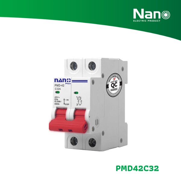 NANO เซอร์กิตเบรกเกอร์ NANO PLUS 2P 32A 10kA (1 ชิ้น/กล่อง, 6 ชิ้น ...