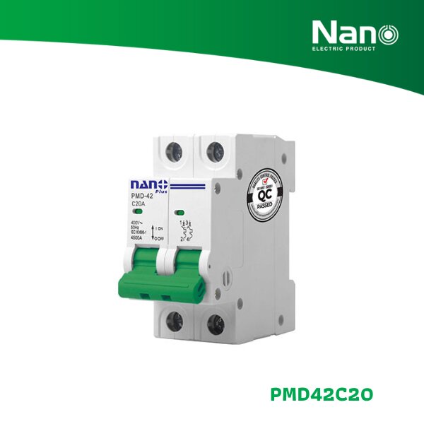 NANO เซอร์กิตเบรกเกอร์ NANO PLUS 2P 20A 10kA (1 ชิ้น/กล่อง, 6 ชิ้น ...