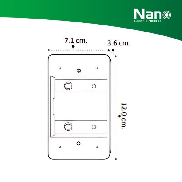 NANO กล่องลอยขอบมน ขนาด 2x4x1.5" สีขาว (50 ชิ้น/กล่อง) รุ่น NANO-403-2 - NANO ELECTRIC PRODUCT