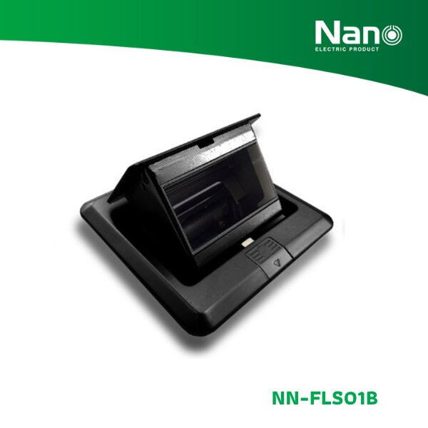 NANO เต้ารับฝังพื้น Pop-up floor socket FLS สีดำ (ไม่รวมเต้ารับ) (1 ชิ้น/กล่อง) รุ่น NN-FLS01B ...