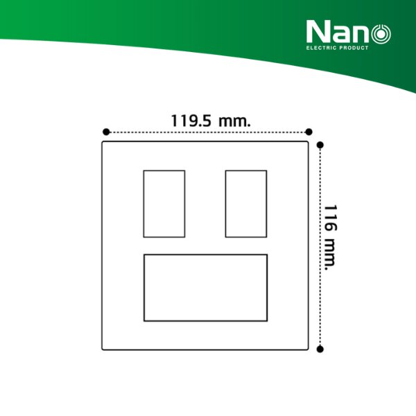 NANO หน้ากากขอบเหลี่ยม 4x4 นิ้ว 5 ช่อง Classic series สีดำ (80 ชิ้น/กล่อง) รุ่น NANO-400-23B ...