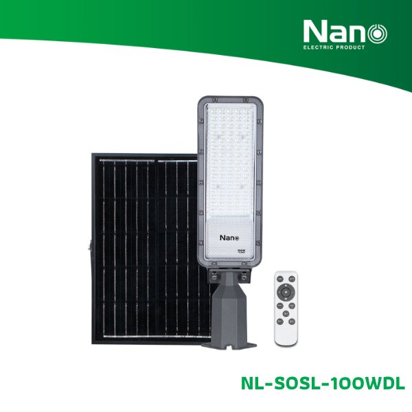 NANO Solar Street Light โคมไฟถนนโซล่าเซลล์+ชุดแขนติดตั้ง (พร้อมรีโมท ...