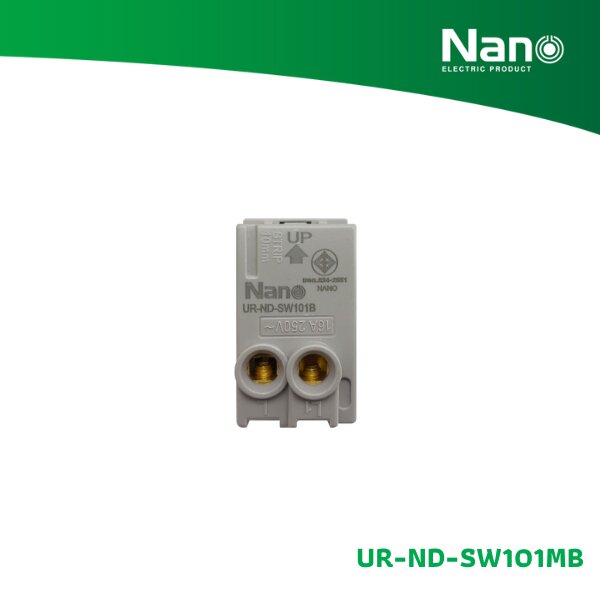 NANO สวิทซ์ 1 ทาง 16A 250V ขนาด 1 ช่อง Nordic series สีดำด้าน (1 ชิ้น/กล่อง) รุ่น UR-ND-SW101MB ...