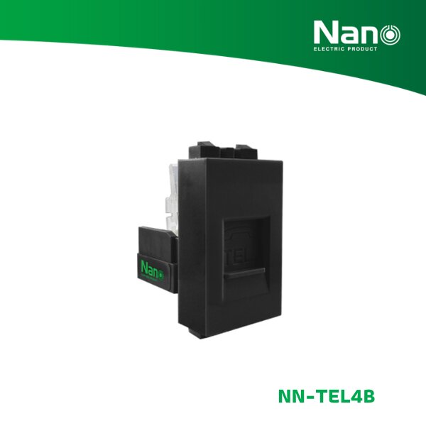 NANO เต้ารับโทรศัพท์ 6P 4C ขนาด 1 ช่อง Classic series สีดำ (1 ชิ้น/กล่อง, 20 ชิ้น/กล่อง) รุ่น NN ...