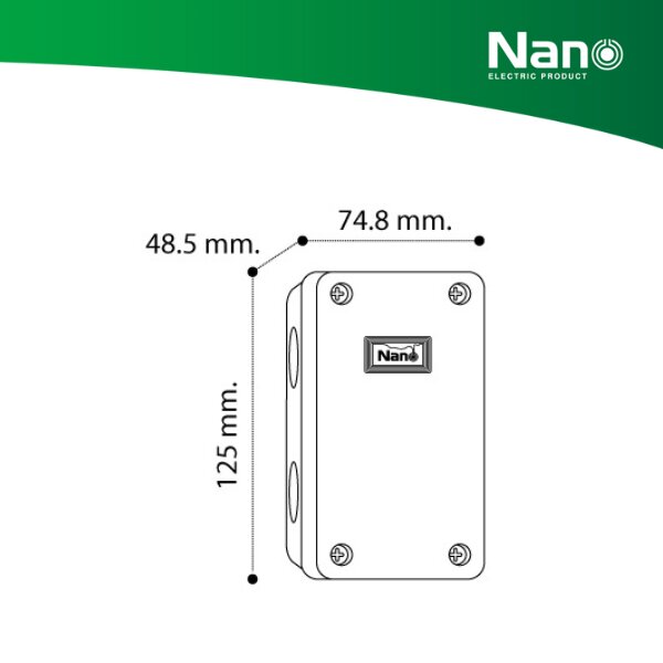 NANO กล่องกันน้ำ ขนาด 2x4x2" สีเทา (60 ชิ้น/กล่อง) รุ่น NANO-201G ...