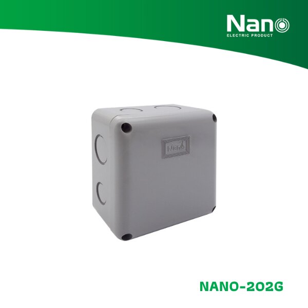 NANO กล่องกันน้ำ ขนาด 4x4x2.5" สีเทา (40 ชิ้น/กล่อง) รุ่น NANO-202G - NANO ELECTRIC PRODUCT