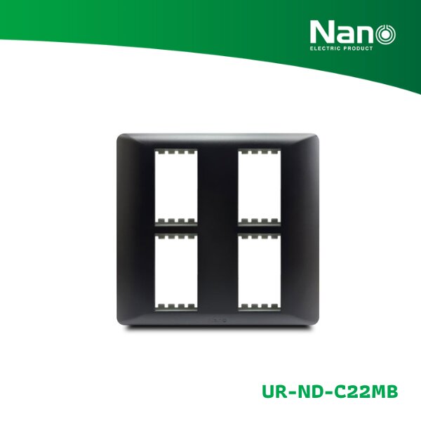 NANO แผงหน้ากากขอบมน ขนาด 4 ช่อง Nordic series สีดำด้าน (1 ชิ้น/กล่อง) รุ่น UR-ND-C22MB - NANO ...