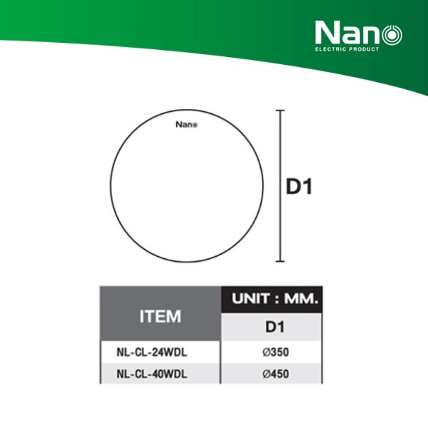 NANO LED Ceiling Light โคมไฟเพดานแอลอีดี 24W, 40W (1 ชิ้น/กล่อง) รุ่น ...