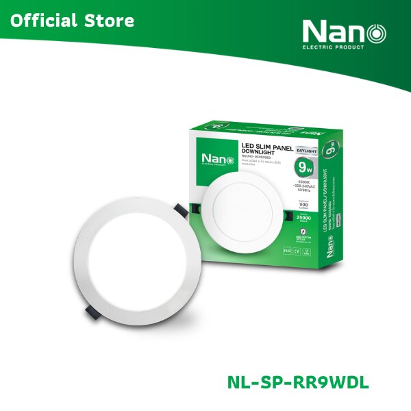 NANO LED Slim Panel Downlight โคมไฟดาวน์ไลท์ฝังฝ้าแบบวงกลม (1 ชิ้น ...