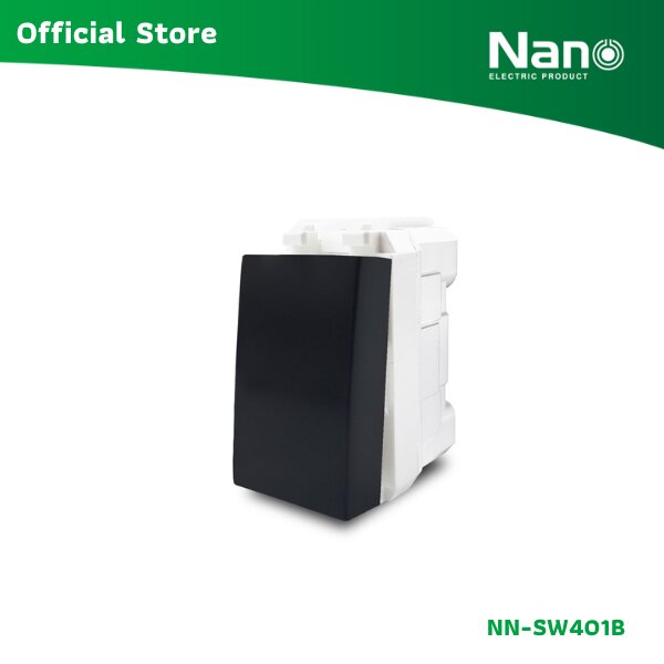 NANO สวิตช์ 4 ทาง ขนาด 1 ช่อง Classic series สีดำ (1 ชิ้น/กล่อง, 20 ชิ้น/กล่อง) รุ่น NN-SW401B ...