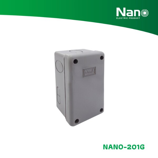 NANO กล่องกันน้ำ ขนาด 2x4x2" สีเทา (60 ชิ้น/กล่อง) รุ่น NANO-201G - NANO ELECTRIC PRODUCT