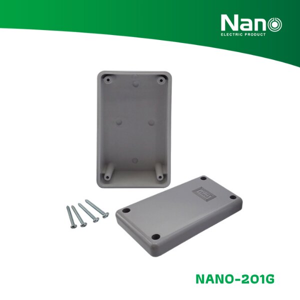 NANO กล่องกันน้ำ ขนาด 2x4x2" สีเทา (60 ชิ้น/กล่อง) รุ่น NANO-201G ...