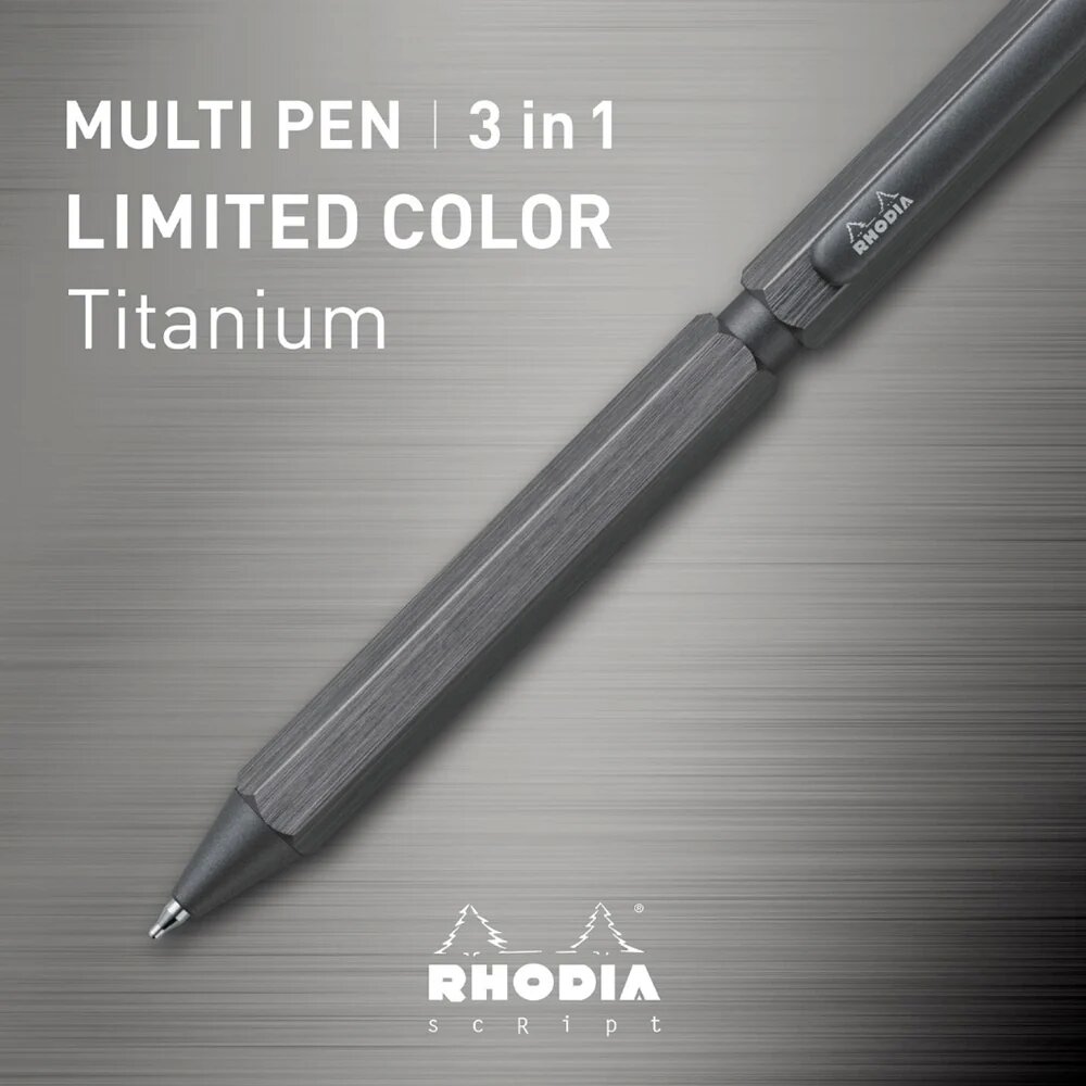 Rhodia : scRipt Multipen 3in1 - 2 colors ballpoint pen and 0.5mm mechanical pencil - Titanuim ...