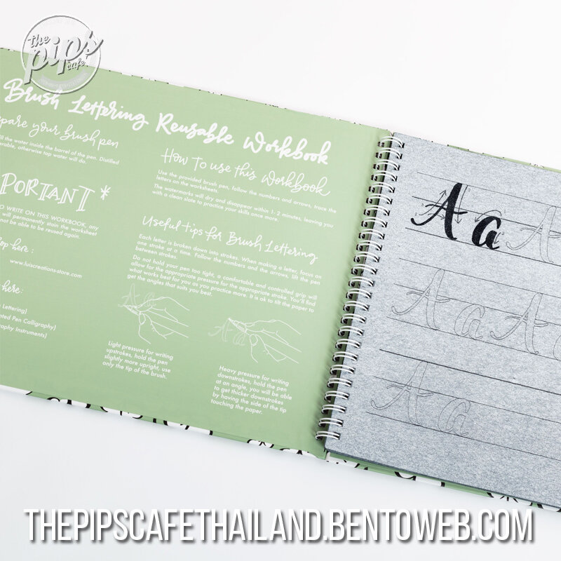 Reusable Brush Lettering Workbook - The PIPS Cafe'
