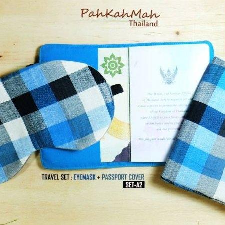 TRAVEL SET (Eye mask + Passport cover) - PAHKAHMAH THAILAND