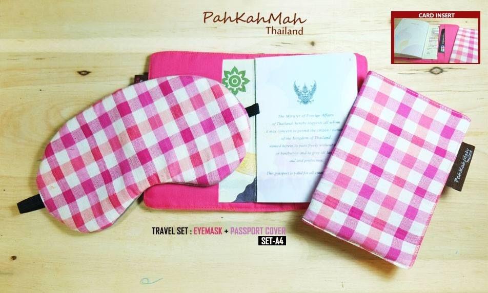 TRAVEL SET (Eye mask + Passport cover) - PAHKAHMAH THAILAND
