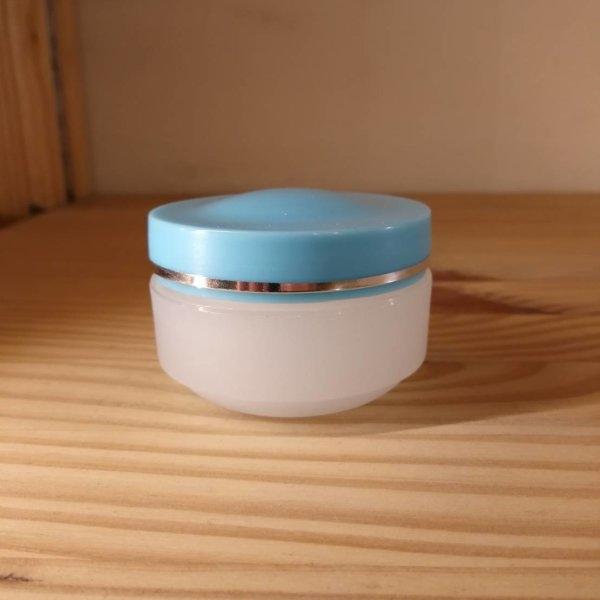 (P_JPL-0002:151) กระปุก OLAY สีใสฝาฟ้าขอบเงิน 30g (Clear plastic jar ...