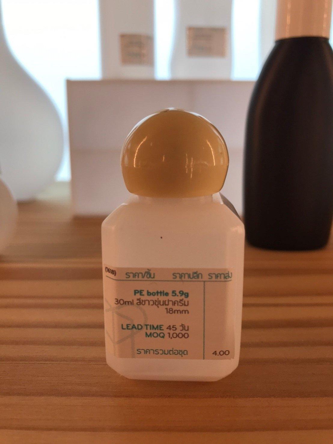 (P_PE bottle:1618) ขวด PE 5.9g (สีขาวขุ่น) 30ml + ฝาเกลียวหมุนทรงกลม ...