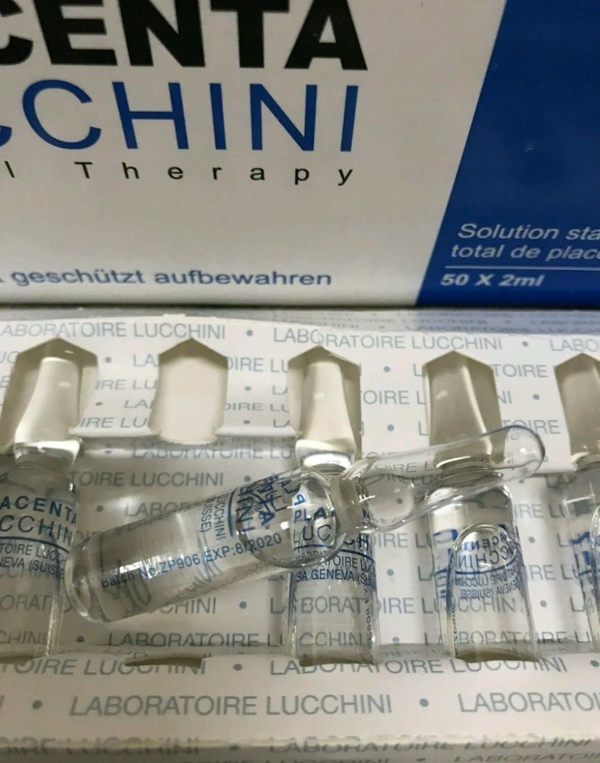 50 Amps Lucchini Human PLACENTA EXTRACT (SWITZERLAND) FreeShip + Tracking