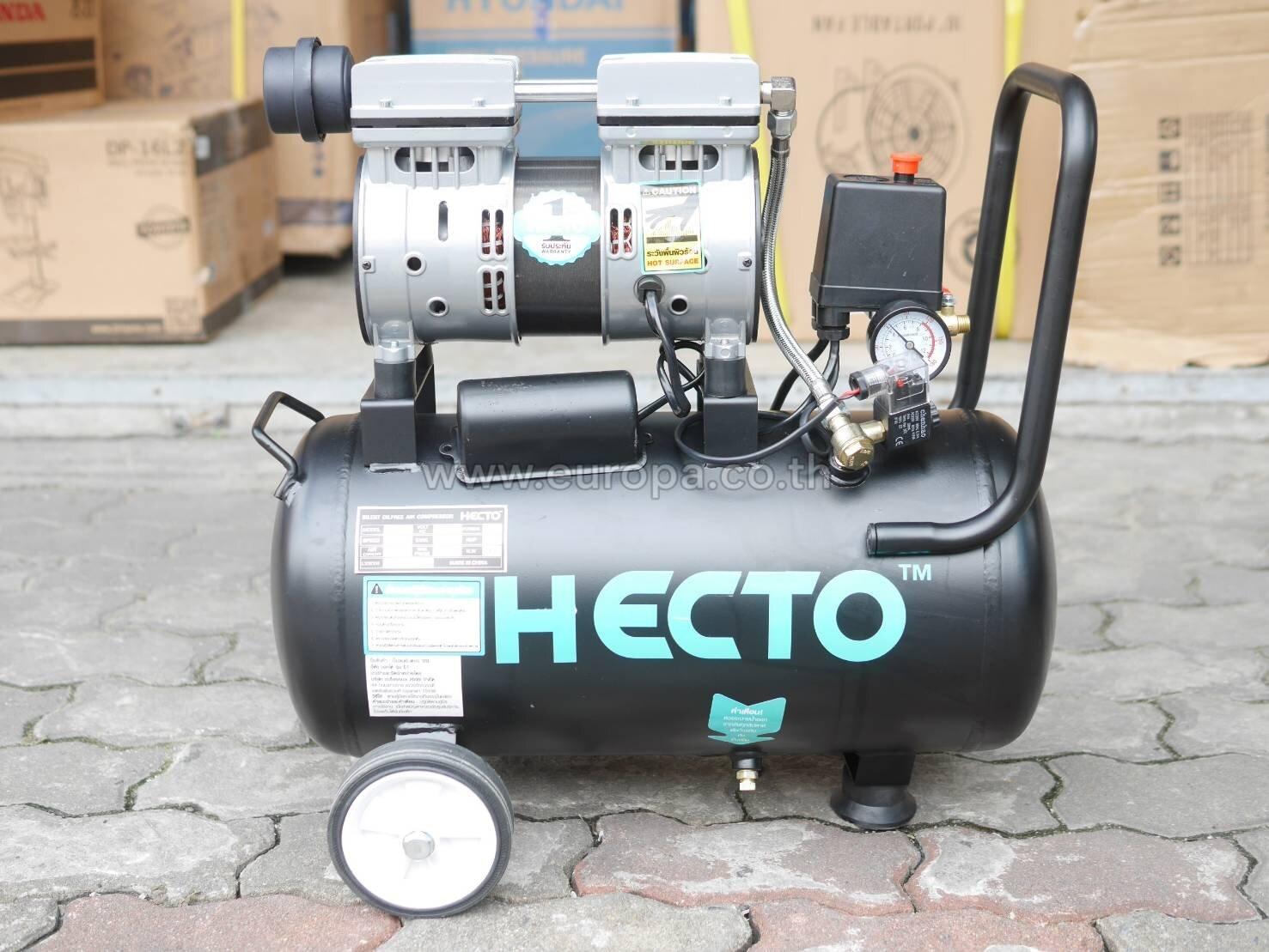 HECTO C1 ปั้มลมเสียงเงียบ 600 วัตร์ 30 ลิตร (มอเตอร์ 1380 RPM | ปริมาณลม 138 L/Min | รับประกัน 1 ...