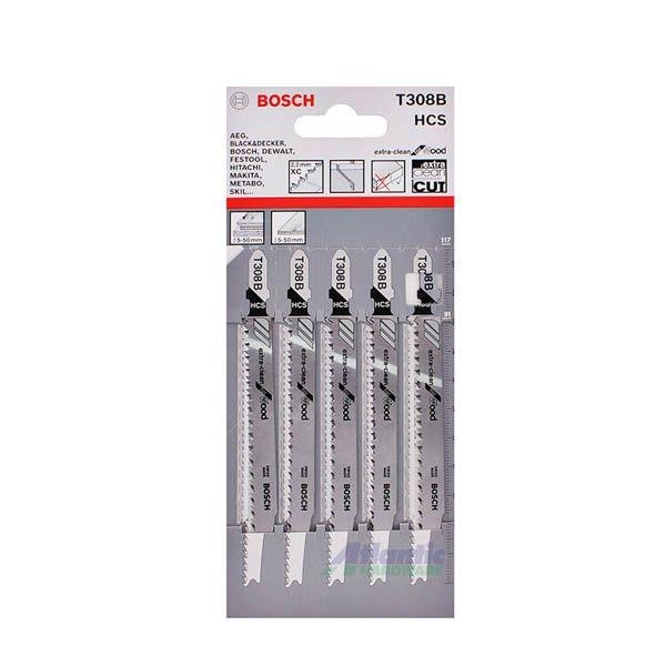 2608663751 BOSCH T308B ใบเลื่อยจิ๊กซอว์ตัดไม้ (5 pcs.) - EUROPA.co.th