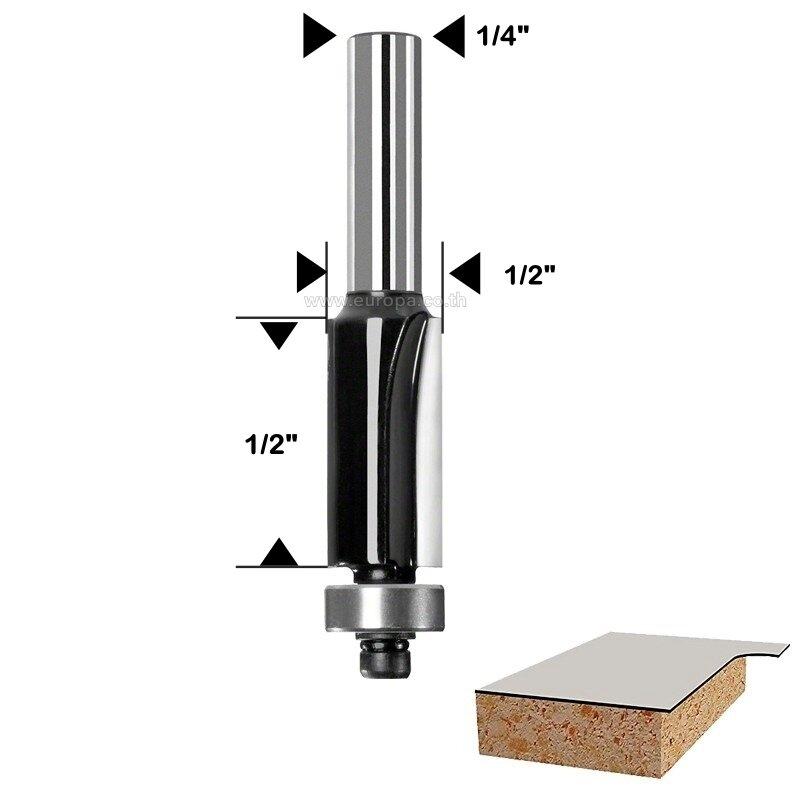 2608628637 BOSCH ดอกเร้าเตอร์ ตรงปลายลูกปืน แกน 1/4 นิ้ว - EUROPA.co.th