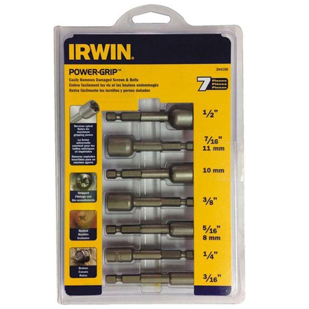 IRWIN POWER-GRIP 394100 SET บล็อกถอดน๊อตหัวเสีย แกน 1/4 นิ้ว (7 ตัว/ชุด ...