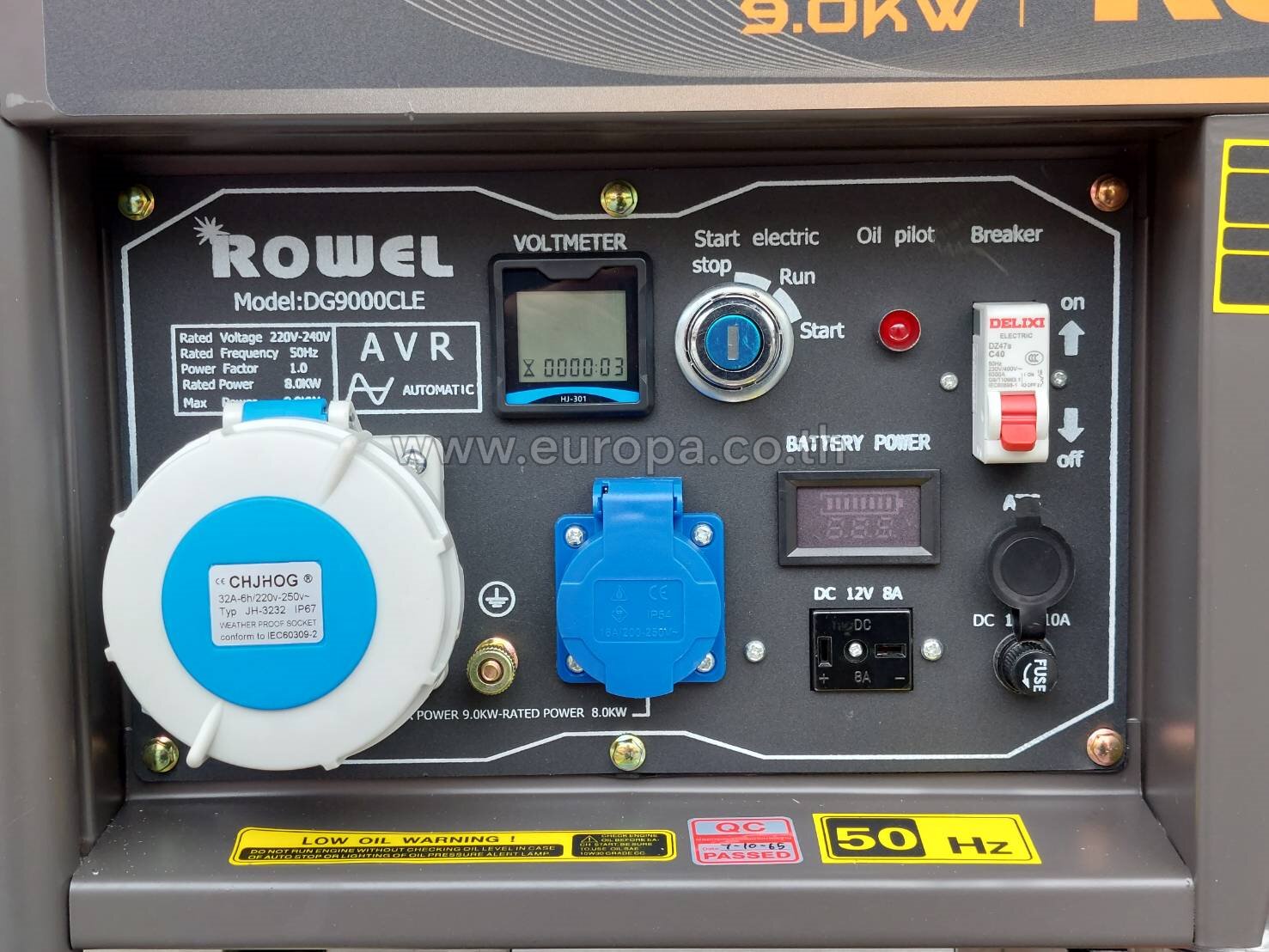 ROWEL DG9000CLE เครื่องปั่นไฟดีเซล 9.0 KW. (สตาร์ทไฟฟ้า | รับประกัน 1 ...